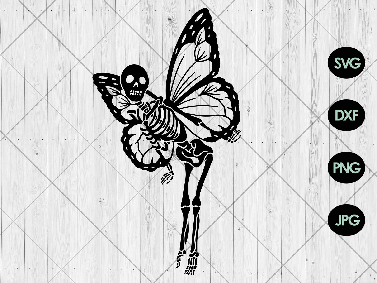 Cute Skeleton Butterfly Svg Funny Cute Skeleton Svg Dxf | Etsy