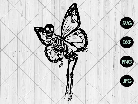 Cute Skeleton Butterfly Svg Funny Cute Skeleton Svg Dxf | Etsy