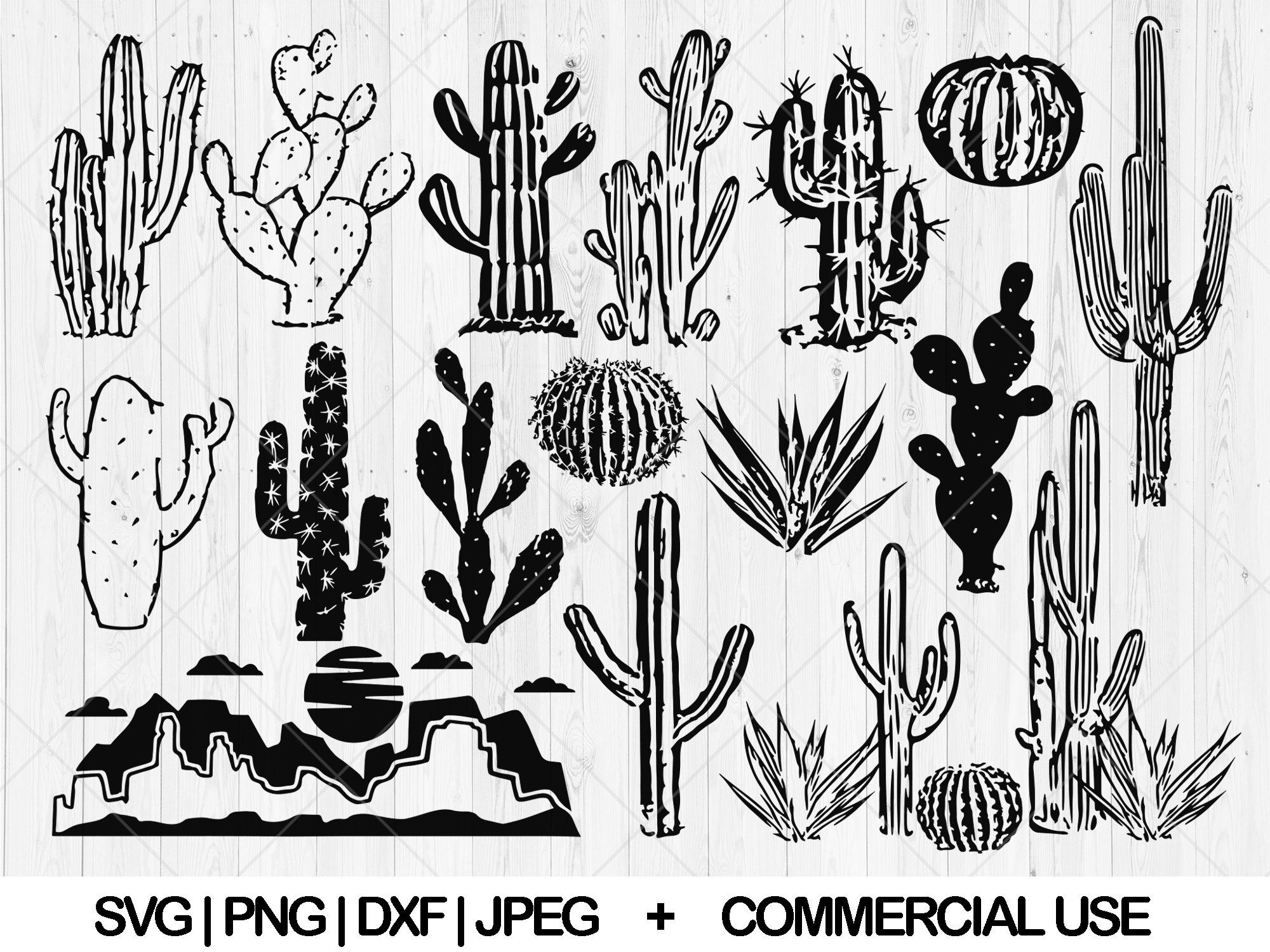Cactus Svg Bundle Western Desert Svg Dxf Png Jpg - Etsy Singapore