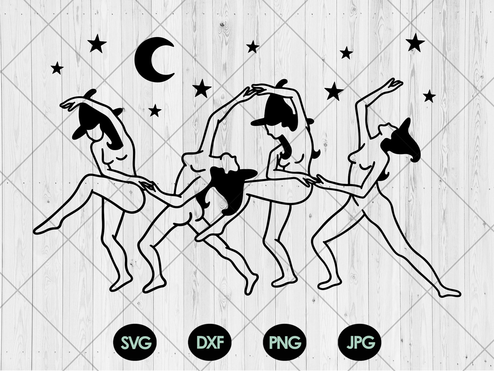 Dancing Witch Svg Halloween Witch Club Svg Dxf Png Jpg - Etsy