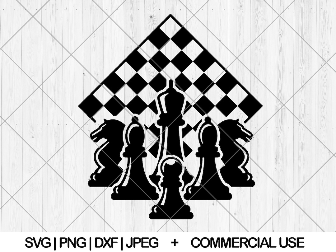 Chess Svg Chess Pieces Svg Dxf Png Jpg Chess Board Svg - Etsy