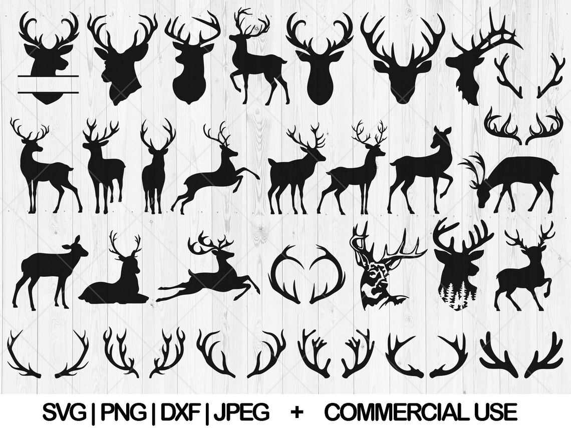 Deer Svg Bundle Forest Deer Svg Dxf Png Jpg Deer Antlers - Etsy Canada