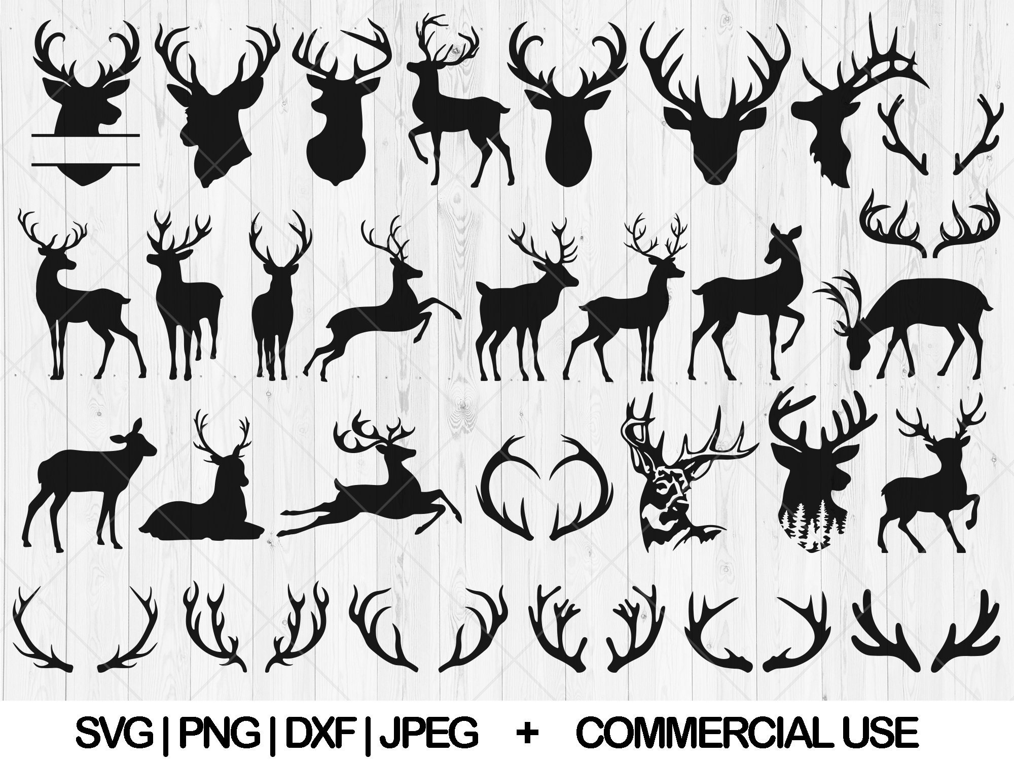Deer Svg Bundle Forest Deer Svg Dxf Png Jpg Deer Antlers - Etsy Canada