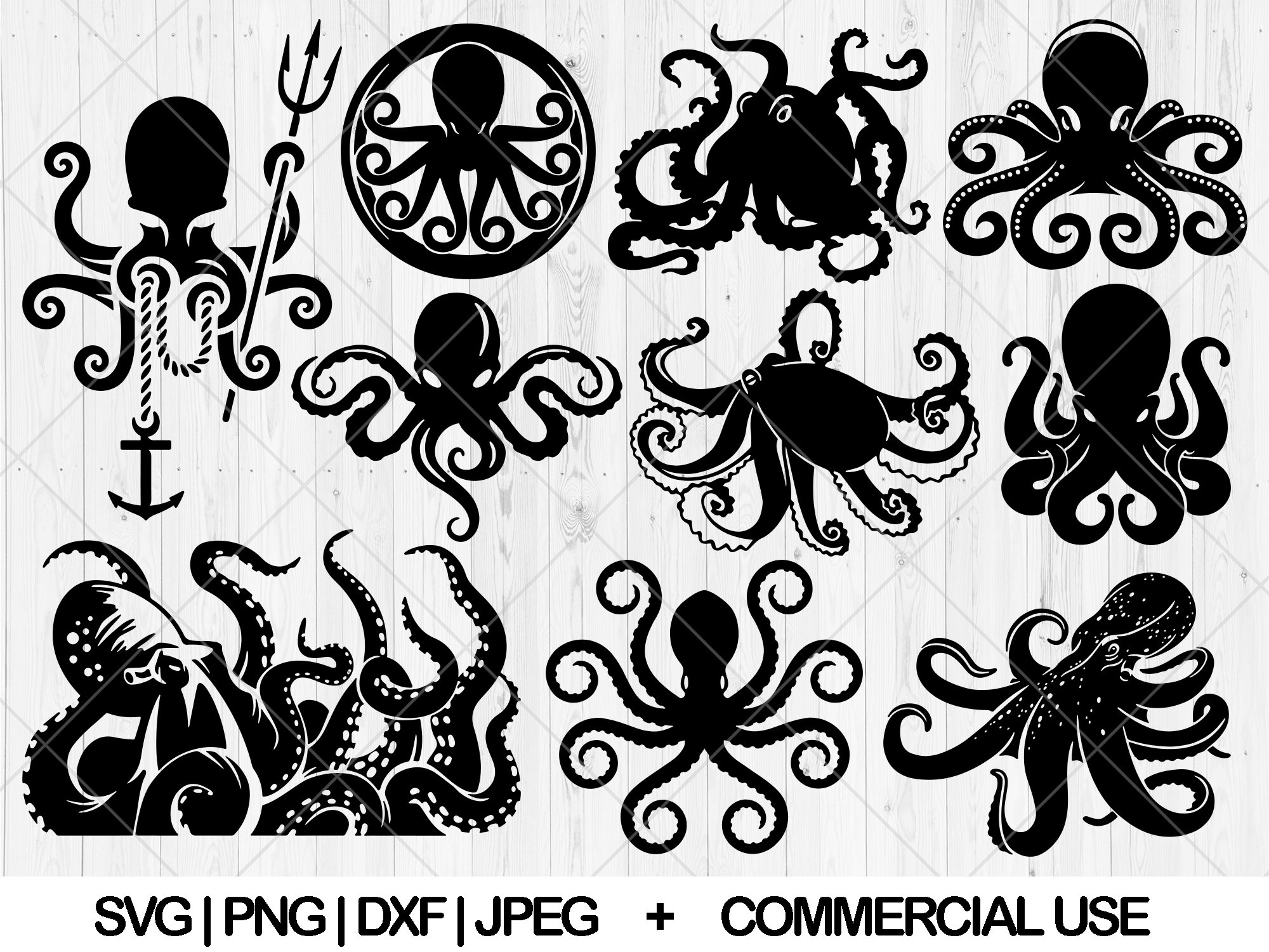 10 Octopus Svg Bundle Kraken Svg Dxf Png Jpg the Kraken - Etsy Israel