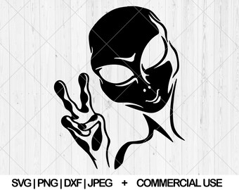 Peeking Alien Svg - Etsy