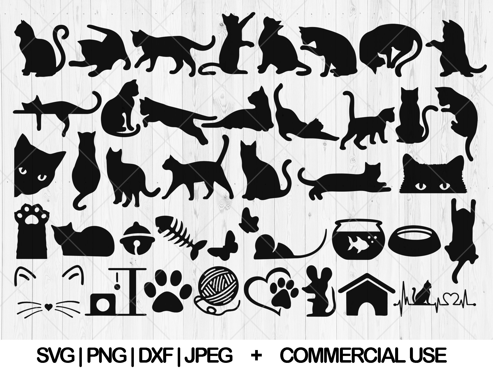 Katze svg Bundle, Süße Katze svg, dxf, png, jpg, Katzenliebhaber svg ...