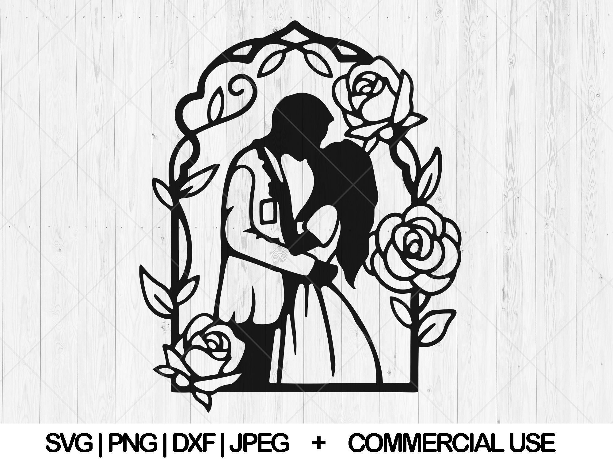 Bride And Groom Kissing Silhouette Clip Art