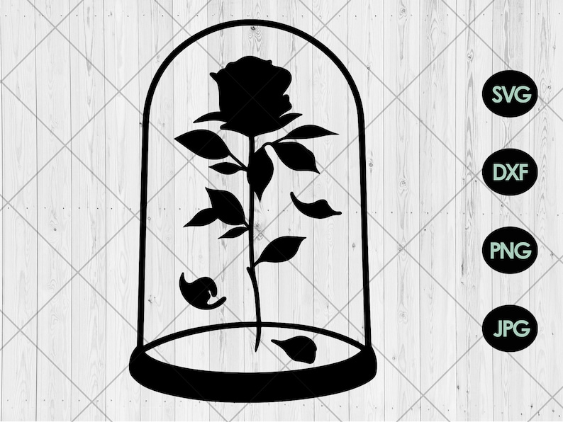 Enchanted Rose Svg Beast's Rose Svg Dxf Png Jpg - Etsy