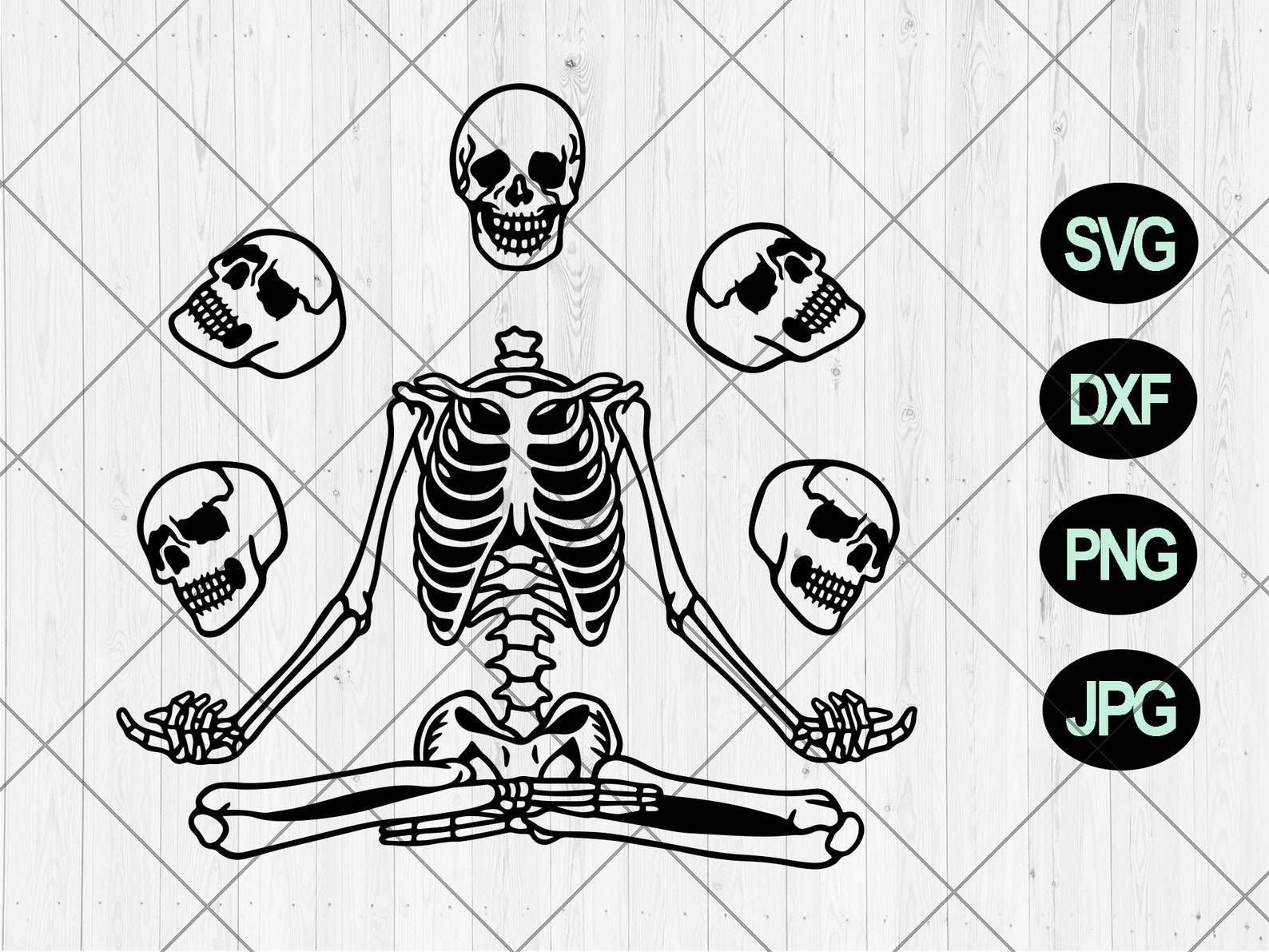 Skeleton Meditation Svg, Funny Skeleton Svg,dxf,png,jpg, Meditating ...