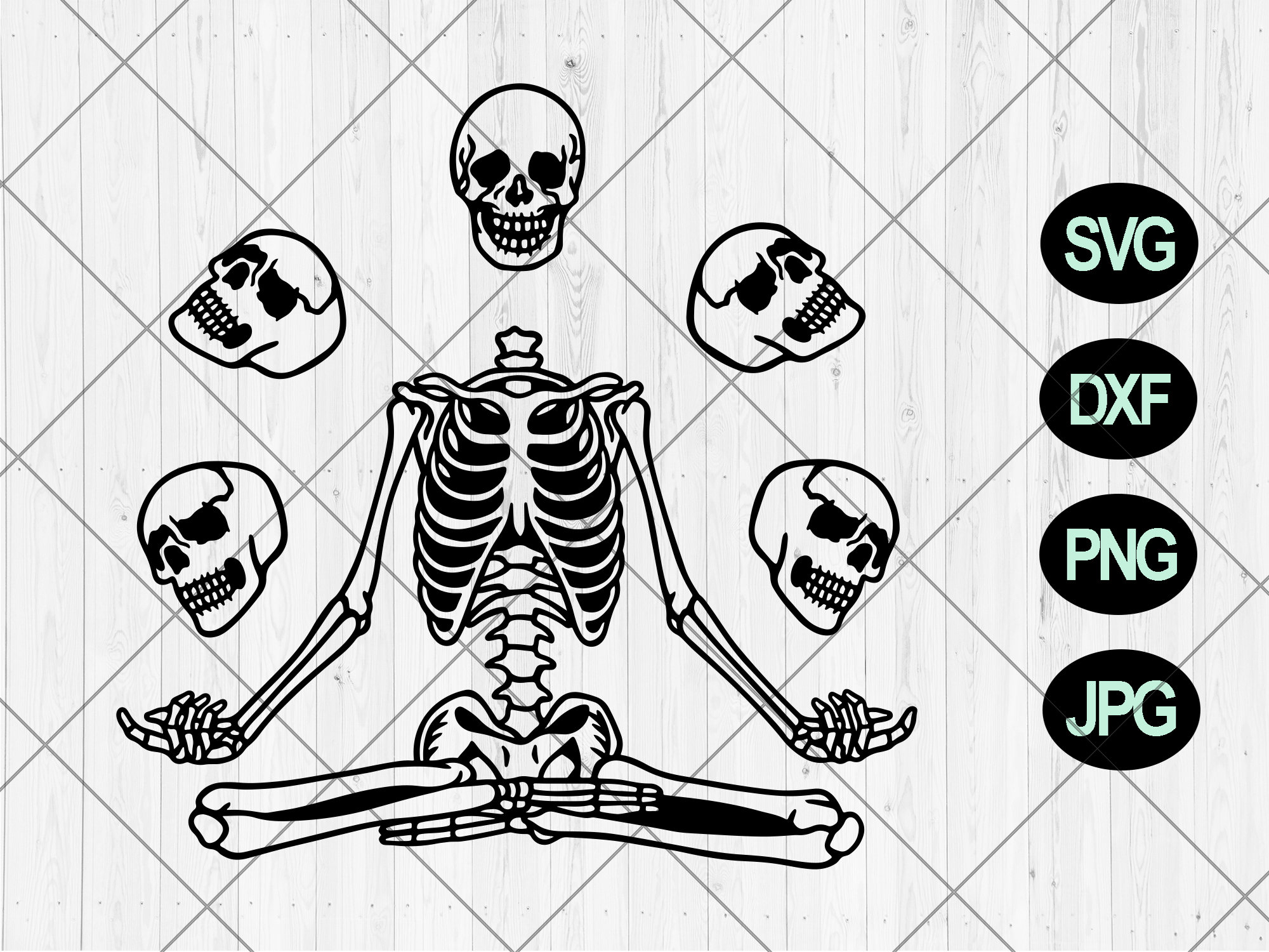 Skeleton Meditation Svg, Funny Skeleton Svg,dxf,png,jpg, Meditating ...