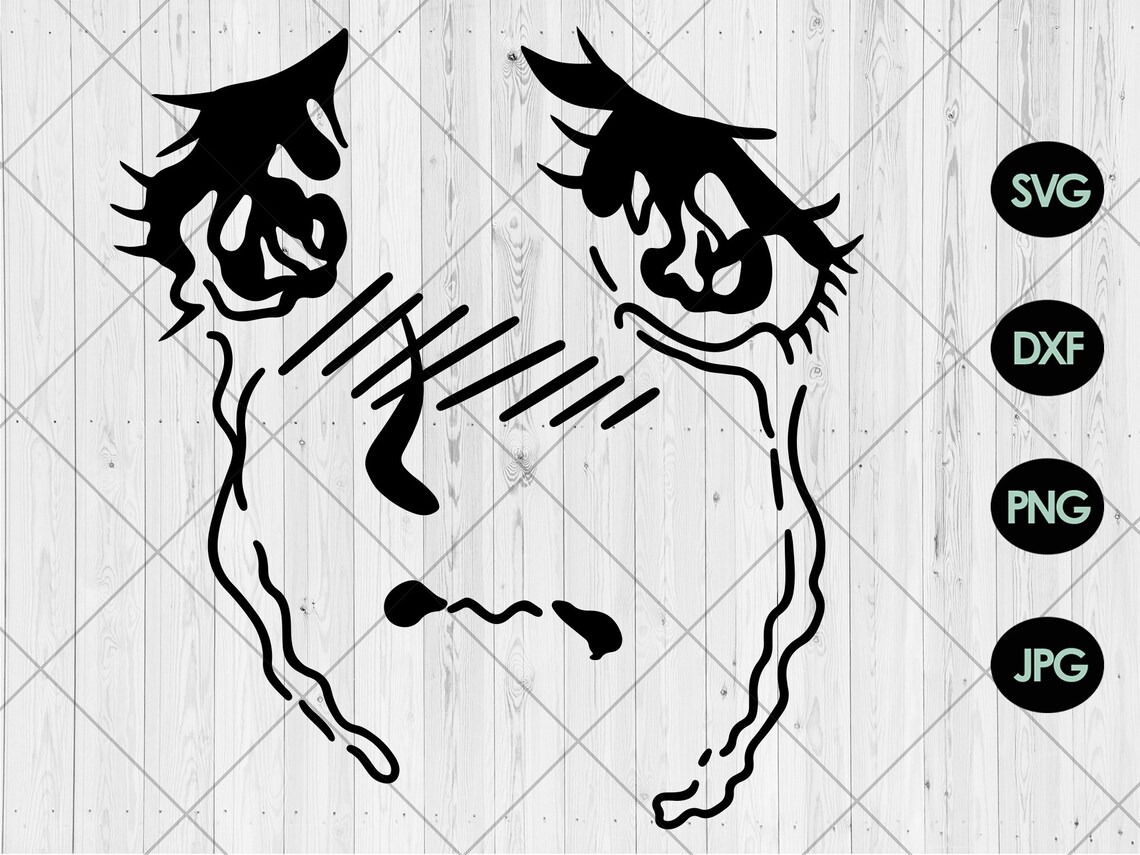 Crying Anime Face Svg Crying Eyes Svg Png Dxf Jpg Anime | Etsy UK