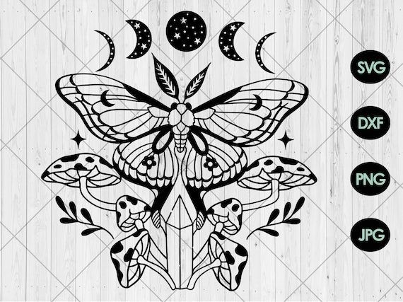 Luna Moth Svg Celestial Magic Moth Svg Dxf Png Jpg - Etsy UK