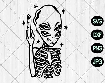 Flip off alien svg - Etsy Nederland