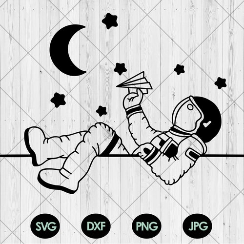 Spaceman Svg Astronaut With Planet Svg Dxf Png Jpg - Etsy