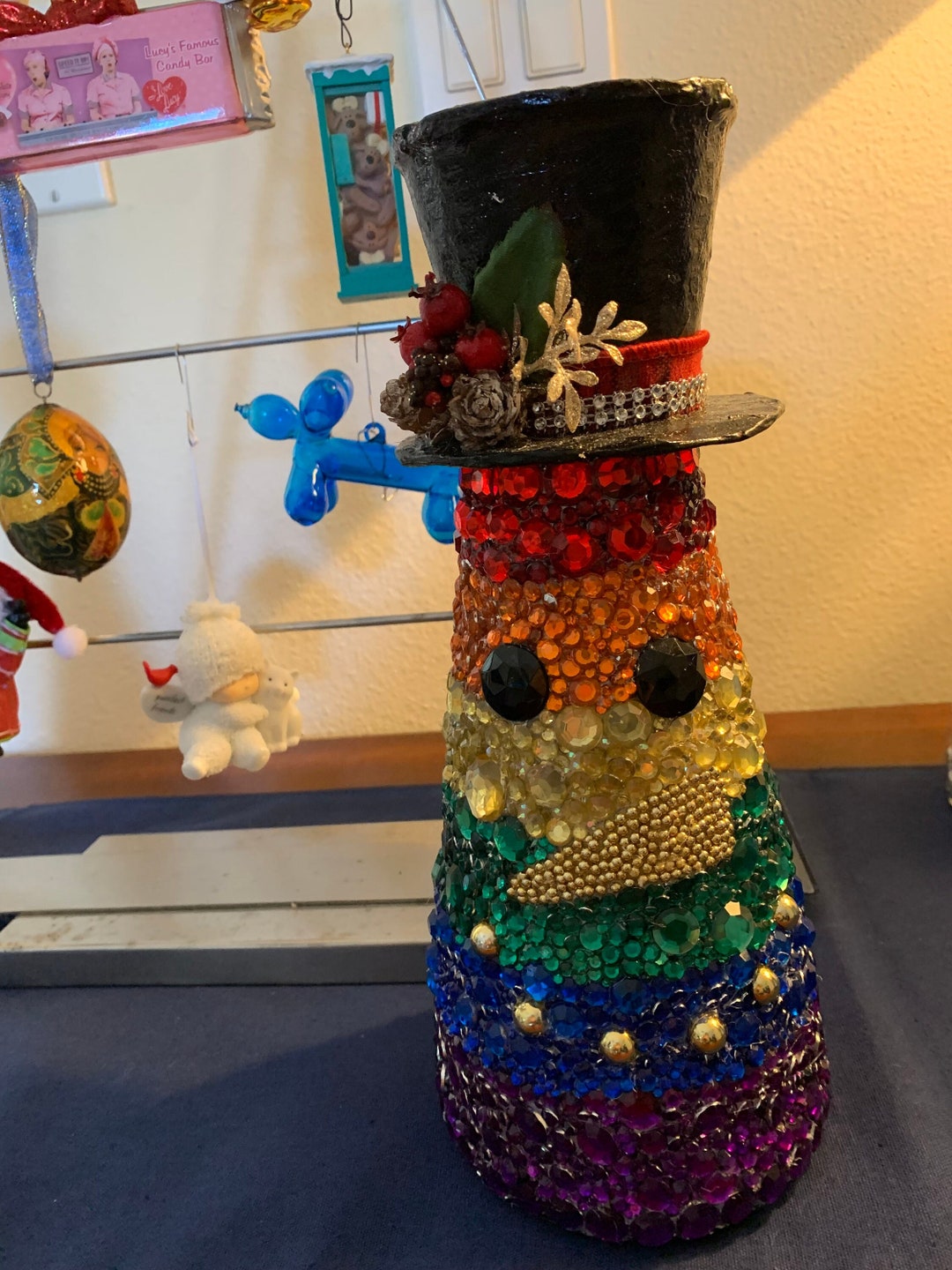 CLEARANCE! Pride LGBT Rainbow Frosty the Snowman Tabletop Ornament Tree ...