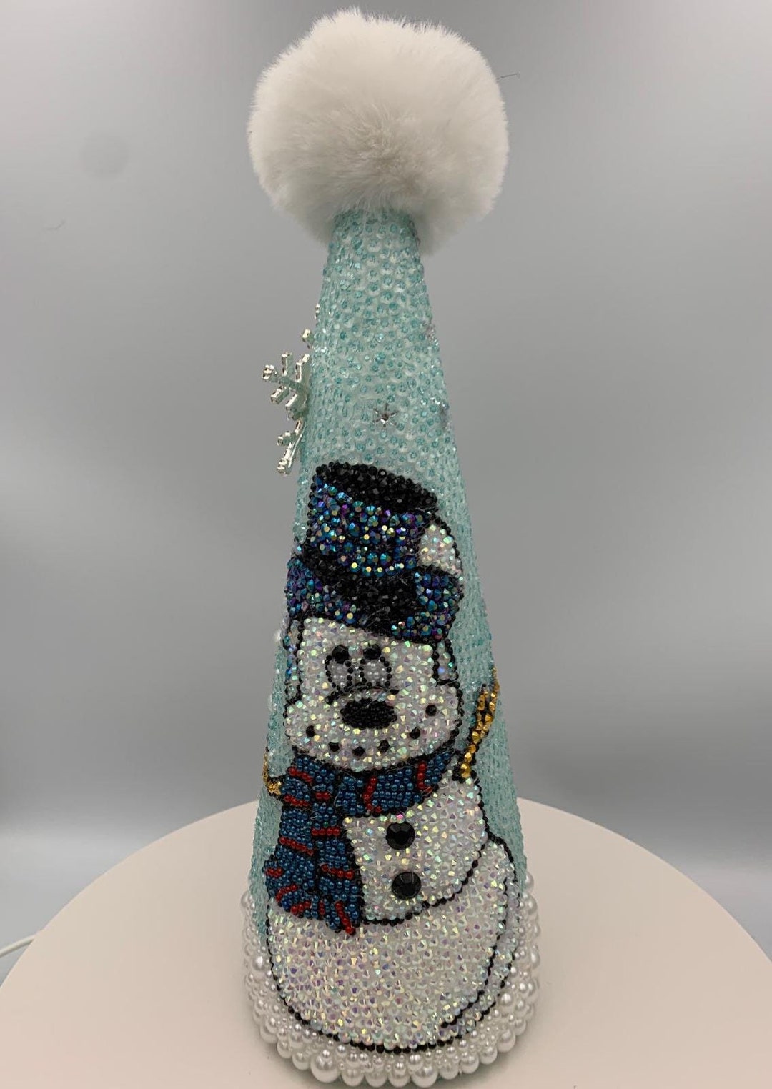 Snowman Mickey Mouse Mosaic Rhinestone Tabletop Christmas Decor - Etsy