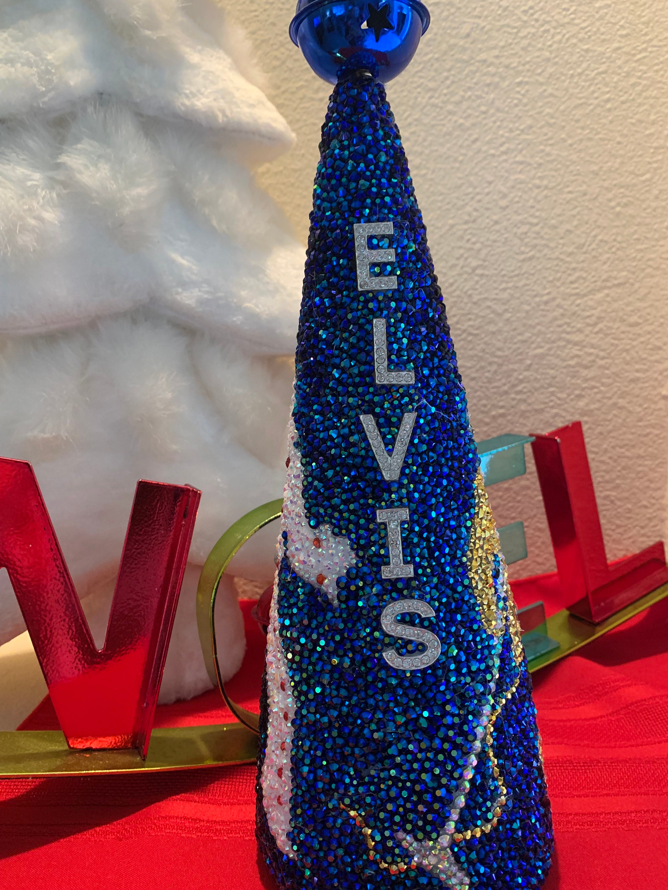 Rhinestone Christmas Tabletop Tree Tribute to Elvis - Etsy