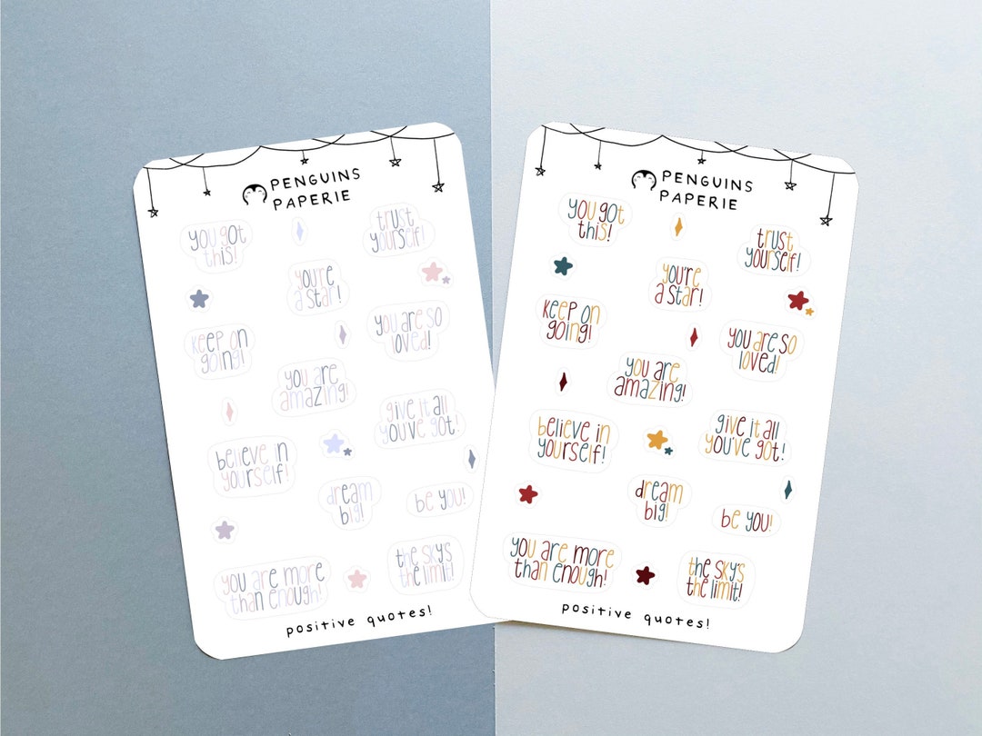 Positive Quotes Sticker Sheet Stickers for Bullet Journal, Planner ...