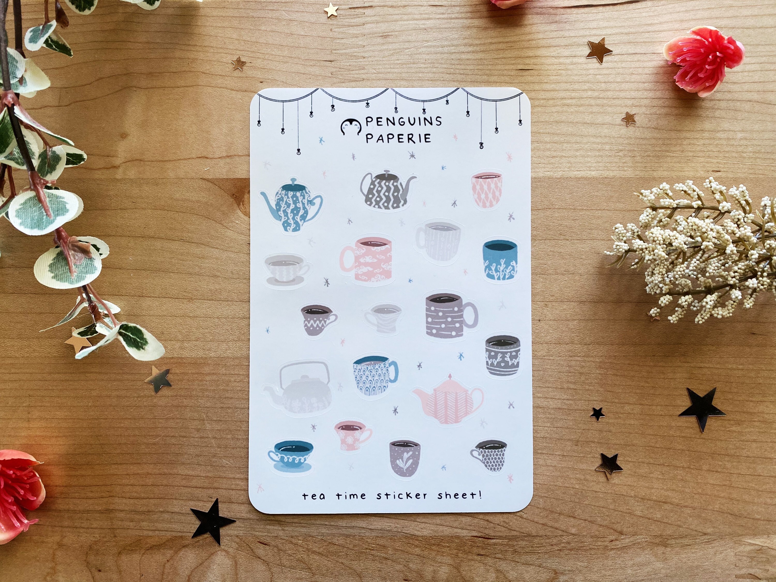Tea Time Sticker Sheet Cute and Kawaii Stickers for Bullet | Etsy