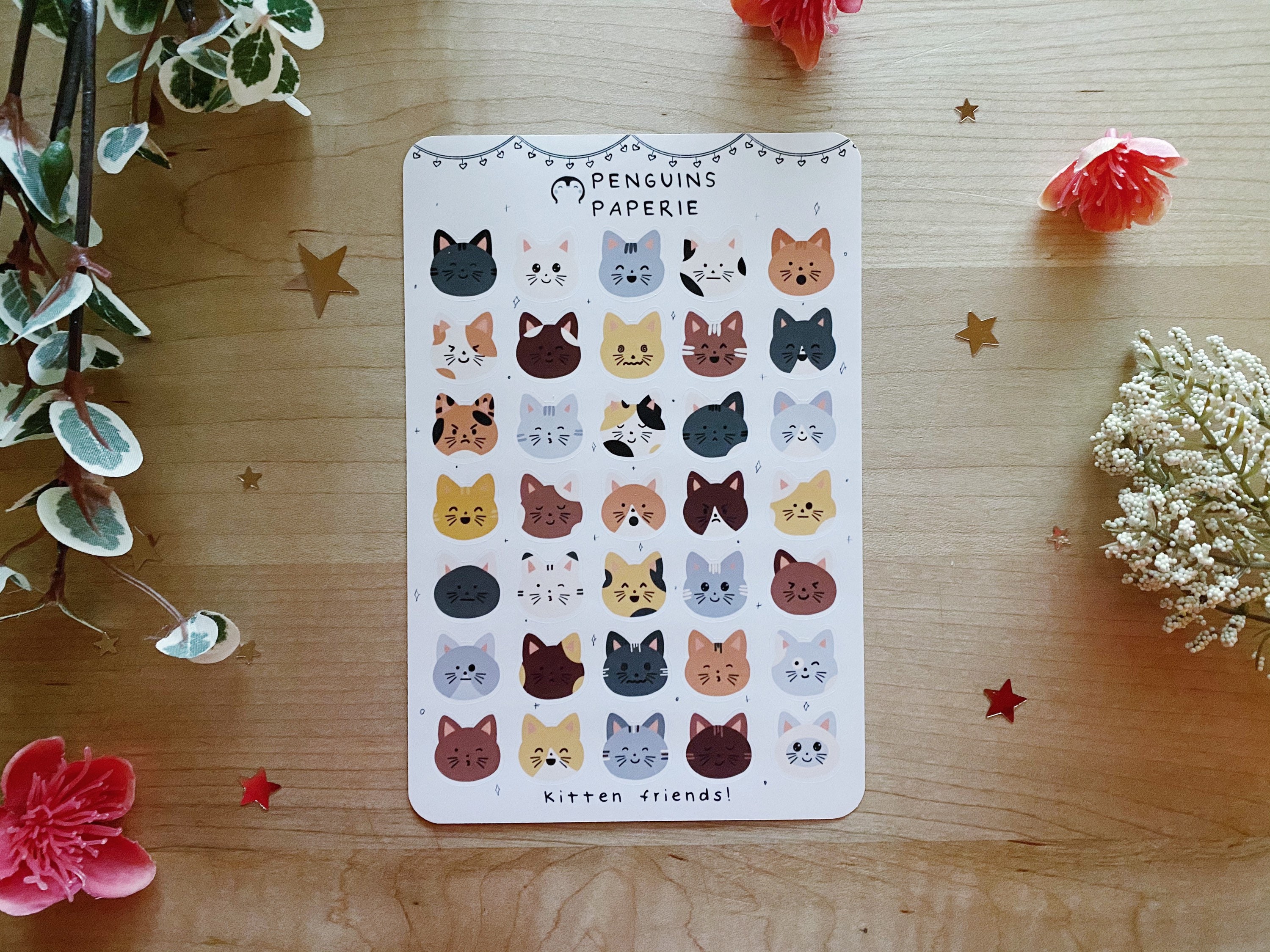 Kitten Friends Sticker Sheet Cute and Kawaii Stickers for - Etsy