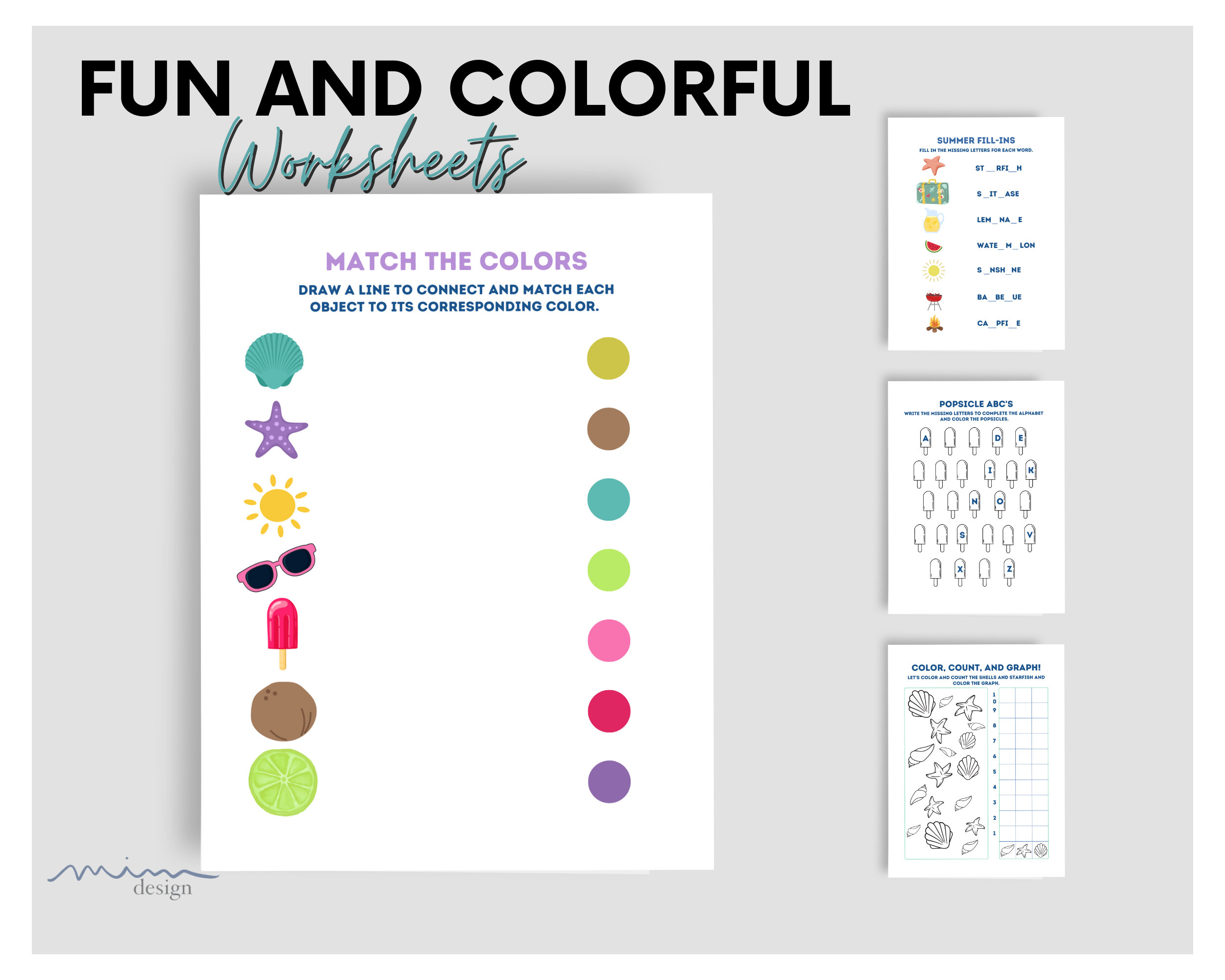 Summer Fun Kids Activities: Creative Learning With Printable Worksheets ...