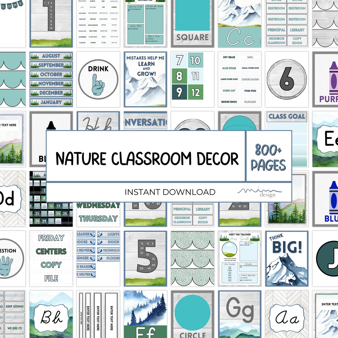 Digital File | Nature-themed Classroom Decor Bundle - Over 800 Pages ...