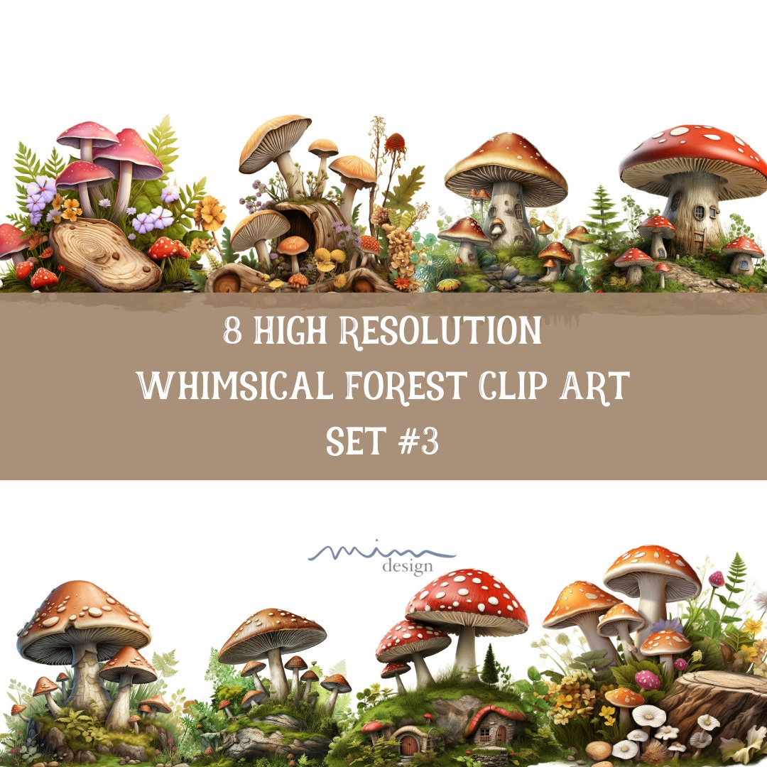 8 Whimsy Woods Clip Art: High-resolution, Commercial-use, Woodland ...