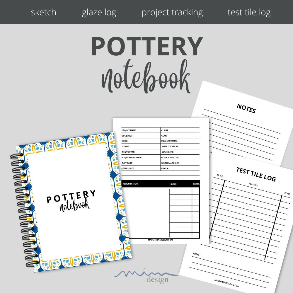 57-page Printable Pottery Notebook Sketch, Log Glazes & Test Tiles ...