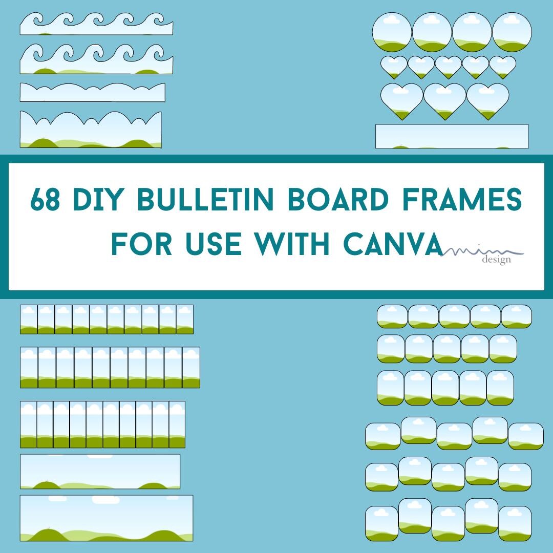 Bundle of 68 Bulletin Board Border Frames - Canva Templates - Etsy