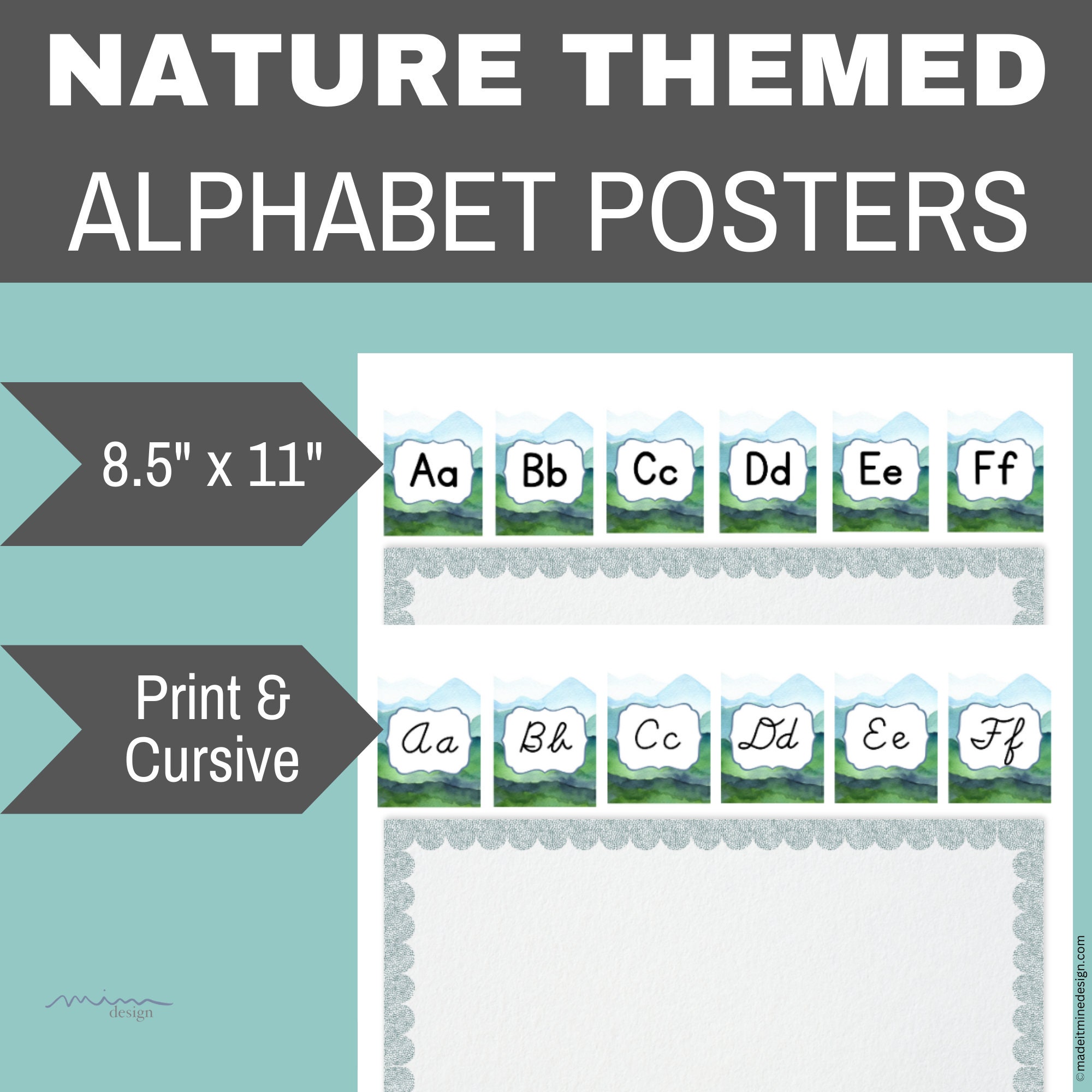 Enchanting Nature-themed Alphabet Poster Sets: Instantly - Etsy