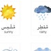 Arabic Weather Cards Atmosphere Flashcards Common Arabic - Etsy
