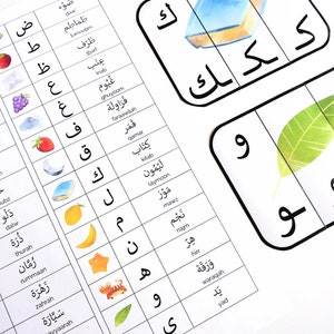 Arabic Alphabet Puzzles - Arabic Letter Forms Hands-on Learning Game ...