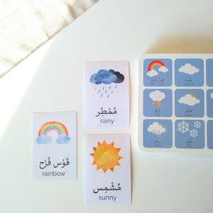 Arabic Weather Cards - Atmosphere Flashcards - Common Arabic Words ...
