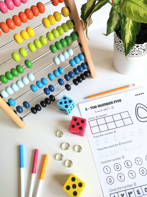 Arabic Ten-Frame Playdough Mats and Numbers (1-10) Worksheets — Arabic ...