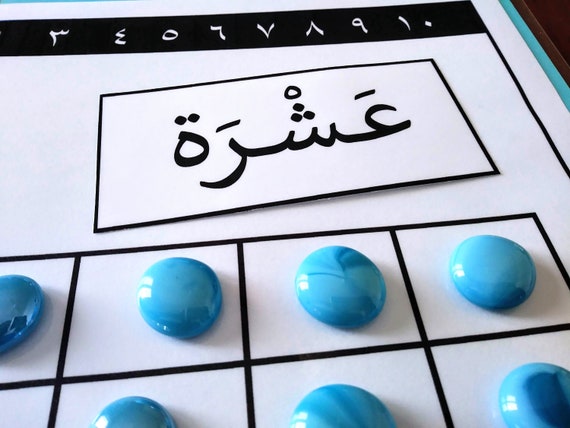 Arabic Ten-Frame Playdough Mats and Numbers (1-10) Worksheets — Arabic ...