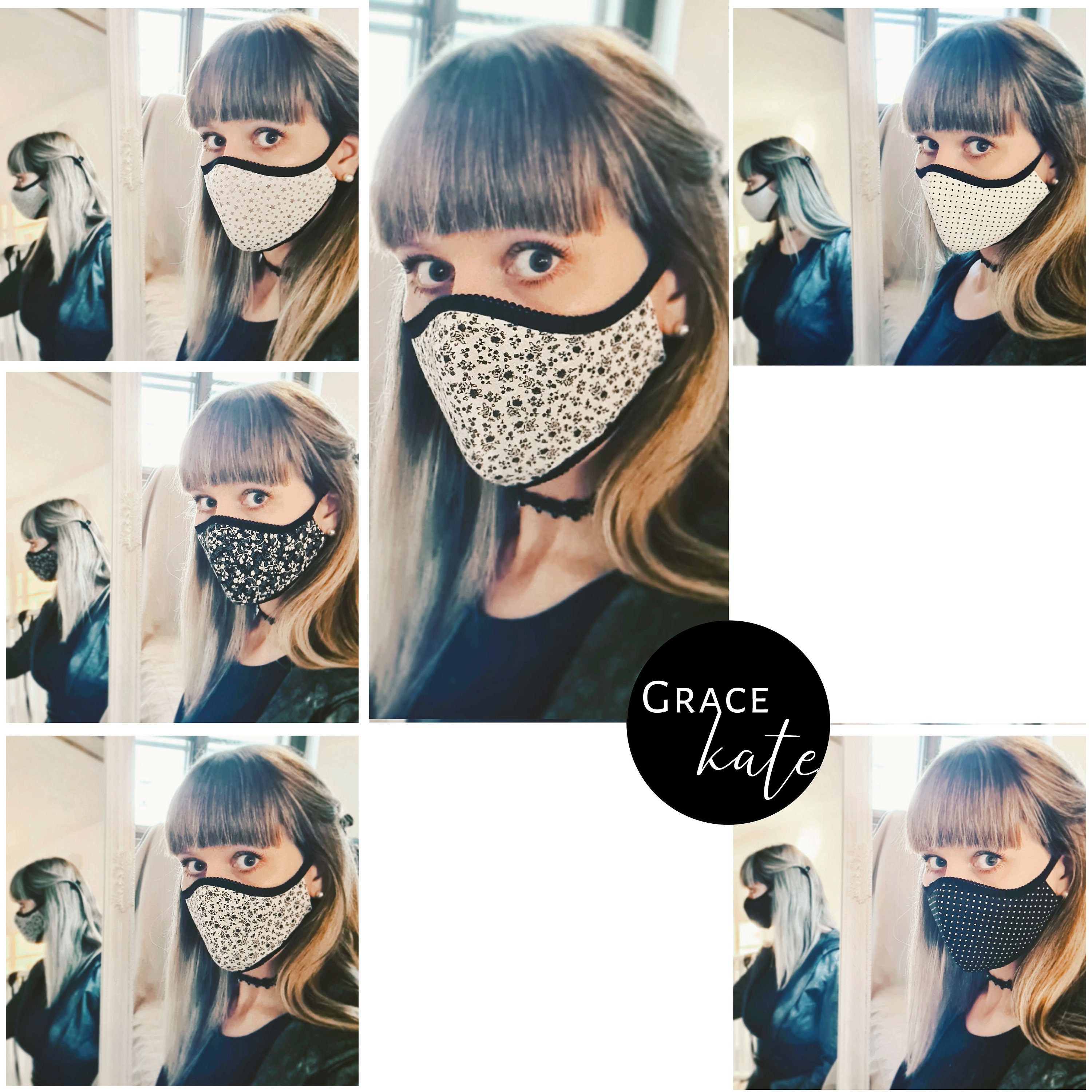 Woman Face Mask, Elegant, Classy, Stylish, Light, Reusable, Washable ...