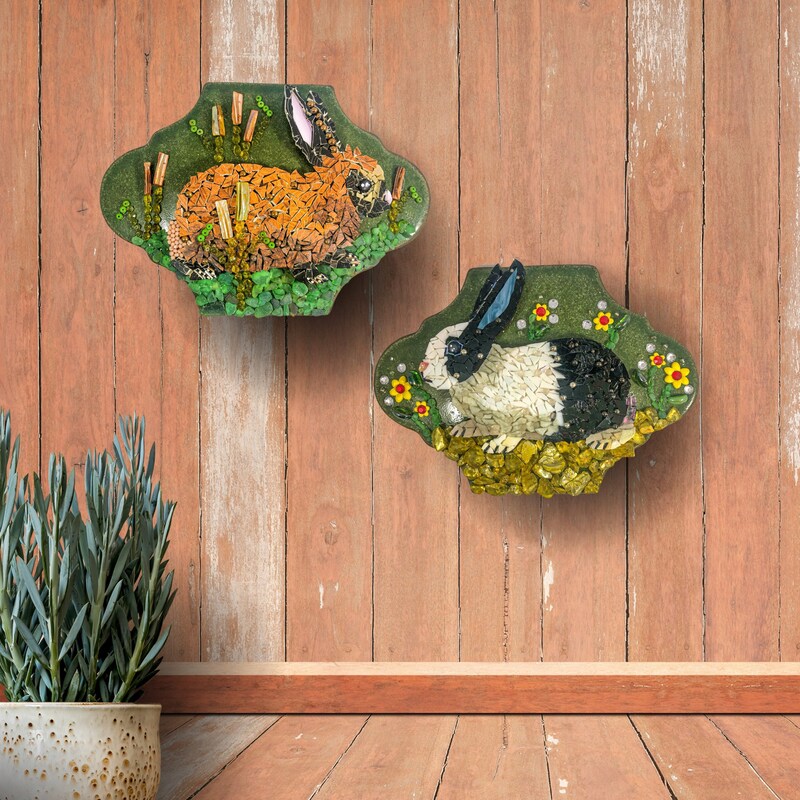 Mosaic Bunny - Etsy