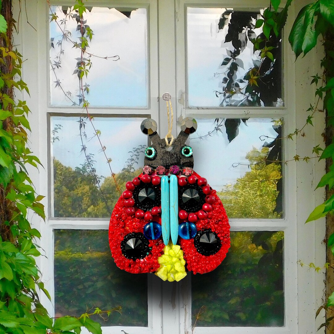 Ladybugs,beaded Bugs,beetle Bugs,bead Art,ladybug Ornaments,beaded ...