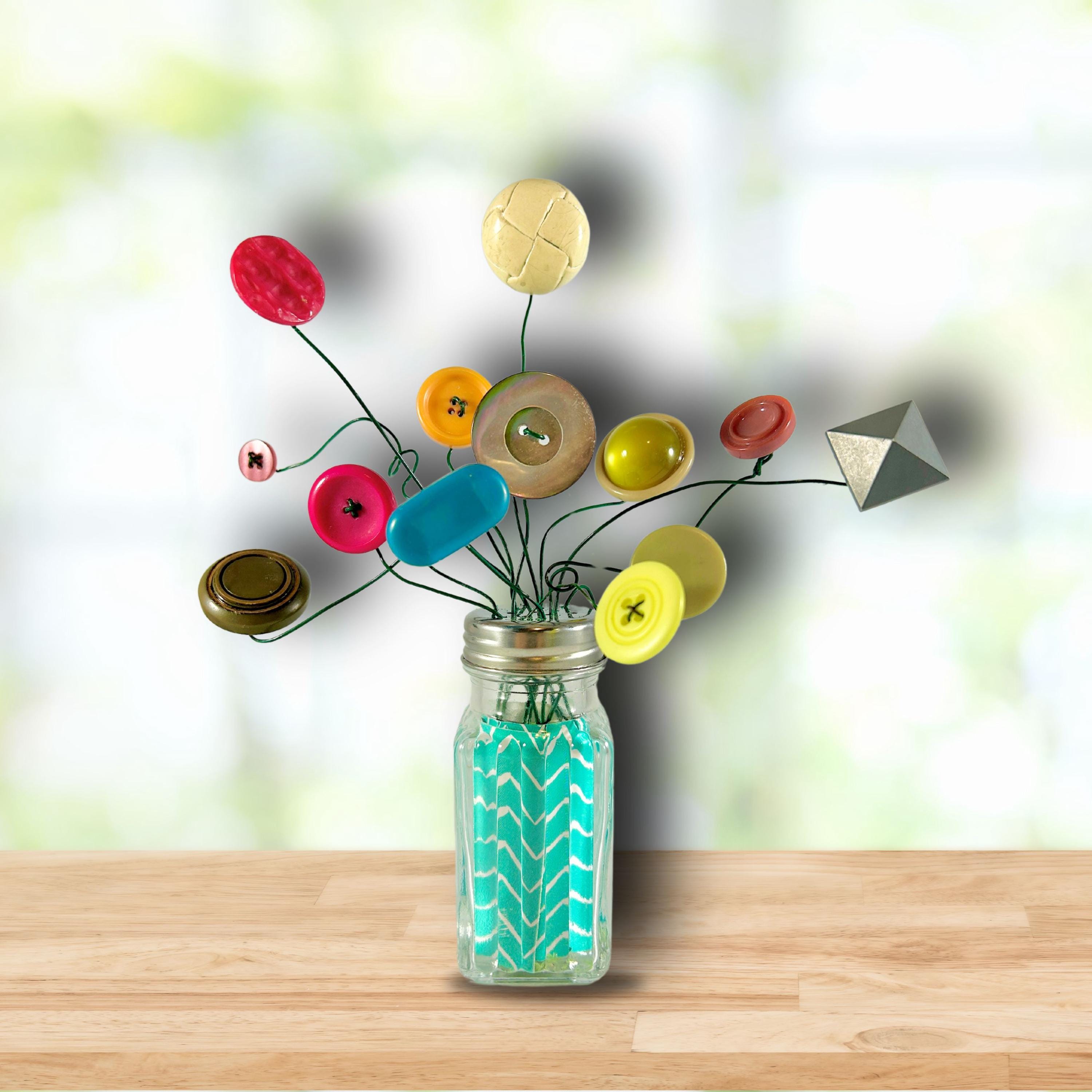 Button Art,button Bouquet,vintage Button Art,vintage Button Bouquet ...