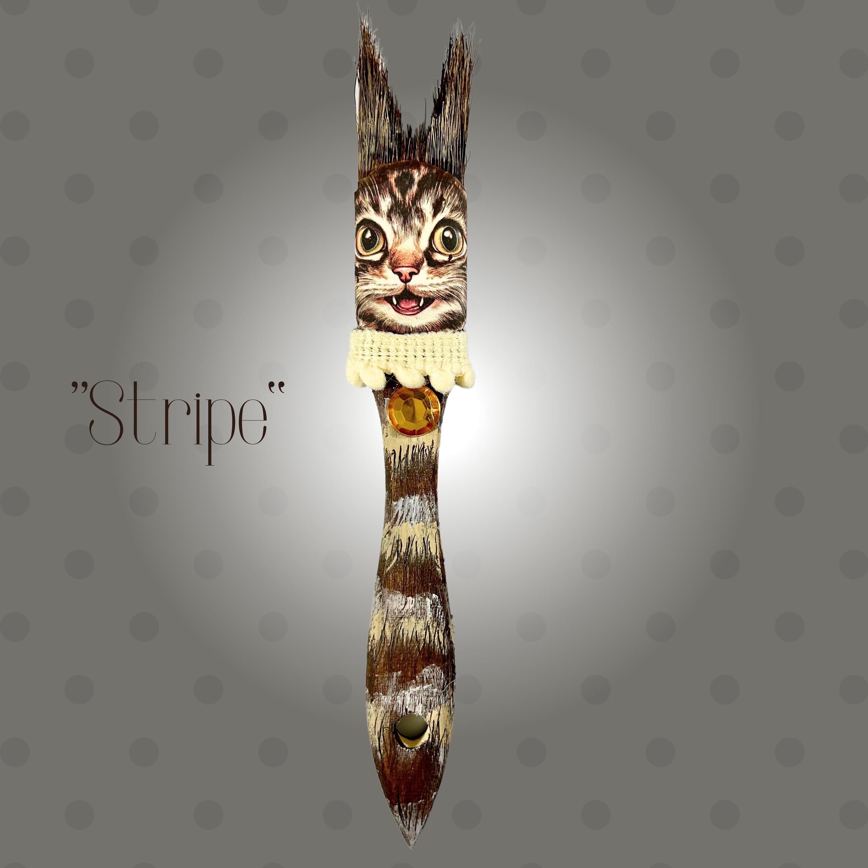 Vintage Cat Face Paintbrush Art - Upcycled Kitty Decor - Etsy