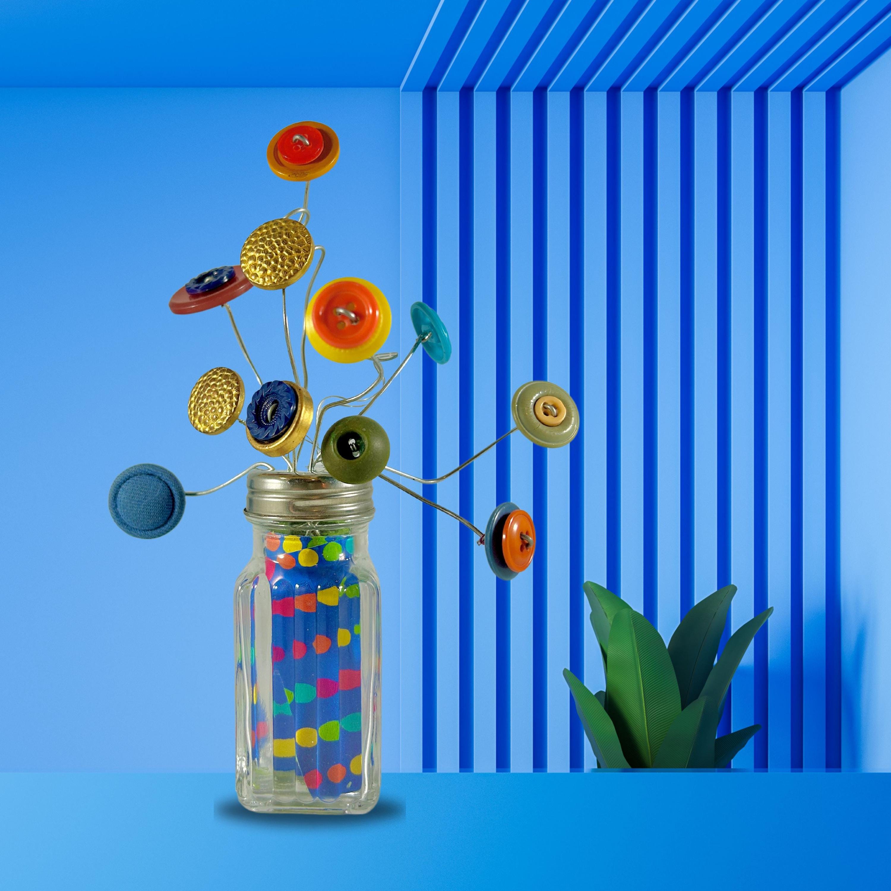 Button Art,button Bouquet,vintage Button Art,vintage Button Bouquet ...