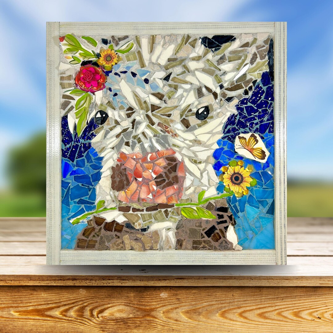 Cow Mosaic Wall Art: Farmhouse Kitchen Decor - Etsy