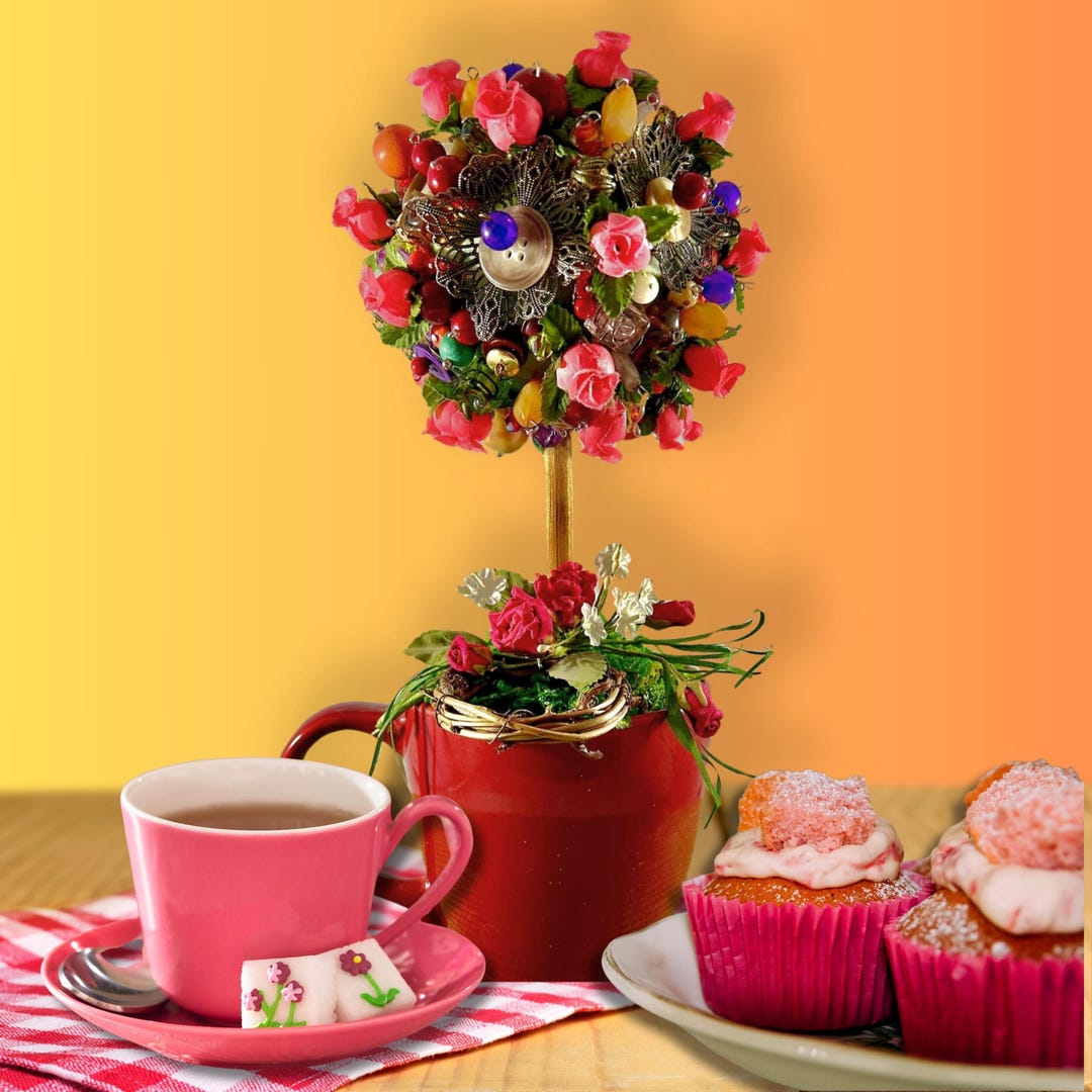 Topiary,silk Arrangement,silk Flowers,centerpiece,silk Topiary,table ...