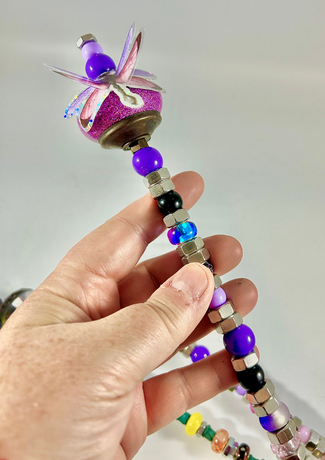 Beaded Fairy Garden Wand: Colorful Plant Art Decor - Etsy