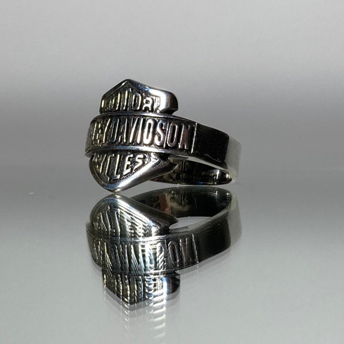 Biker Ring Men 925 Sterling Silver Harley Davidson Motorcycle - Etsy