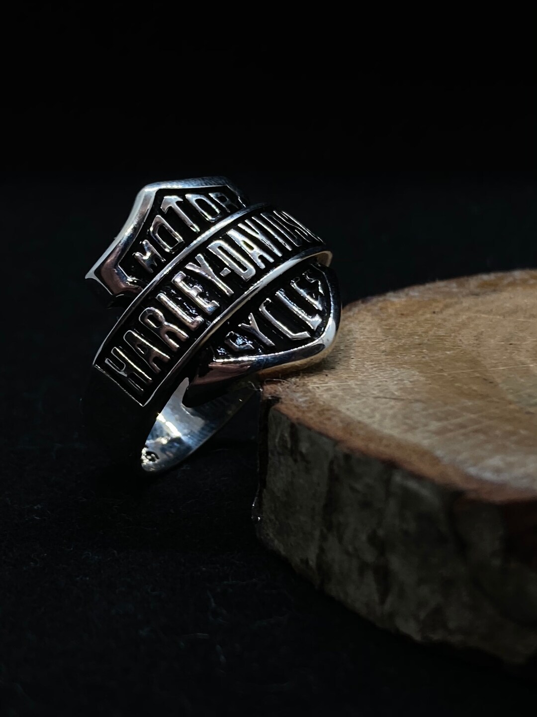 Biker Ring Men 925 Sterling Silver Harley Davidson Motorcycle - Etsy