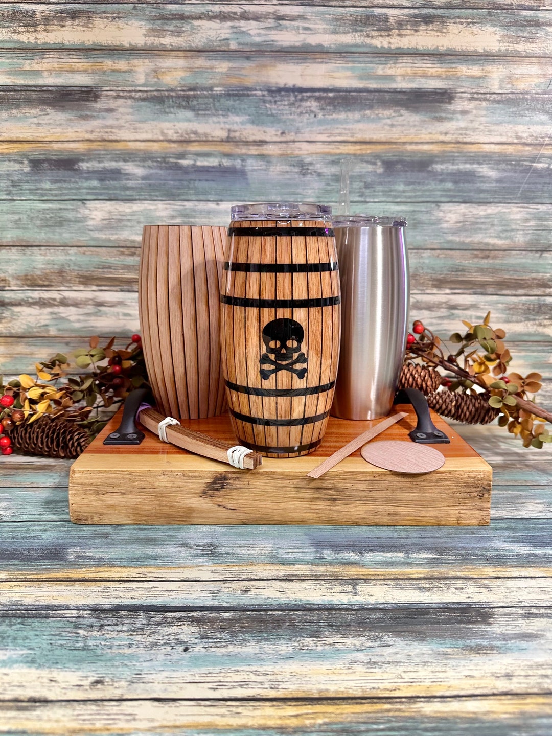 Wood Kit AND a 25 Oz Barrel Tumbler Kit OR Just the Kit. Craft Kit for ...