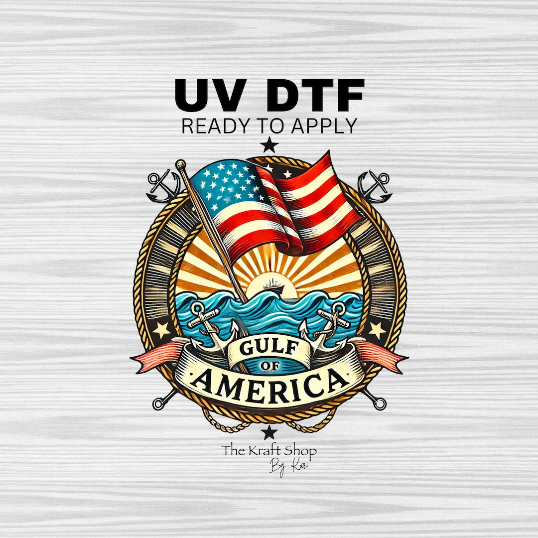 UV DTF Sticker Print Gulf of America Decal, Tumbler Decal, Permanent ...