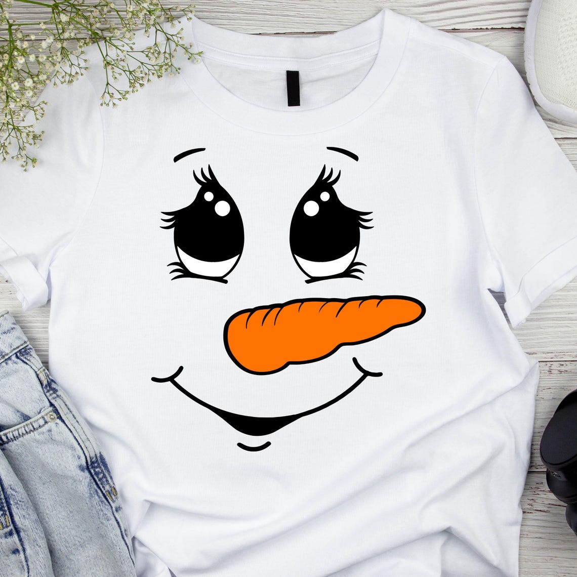 DTF Ready to Press Transfer. Snowman Face Cute. Direct to Film Heat ...