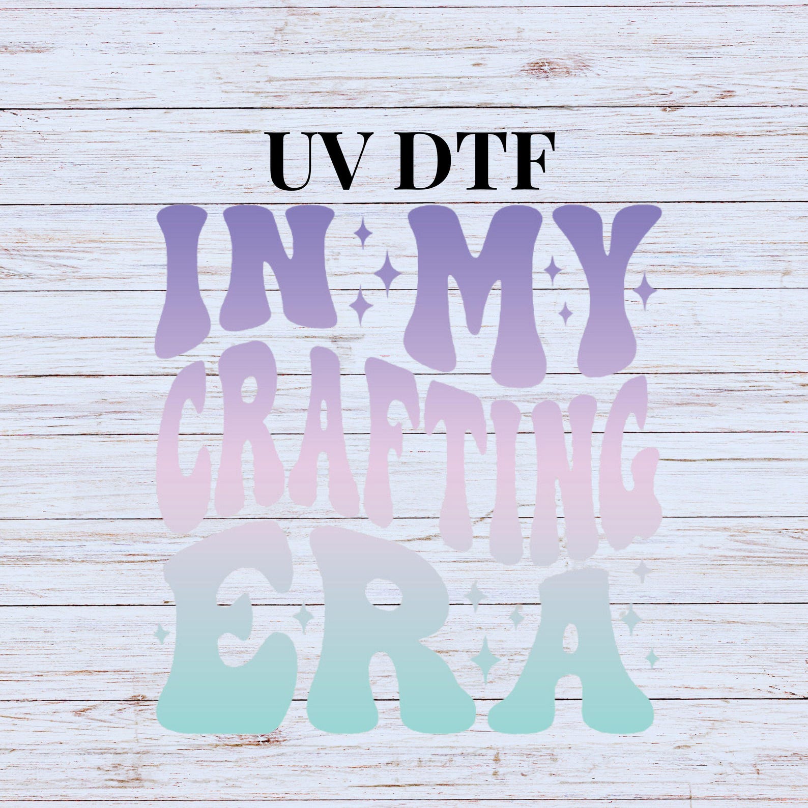 UV DTF Sticker Print. in My Crafting Era Purple and Teal Ombre Decal ...